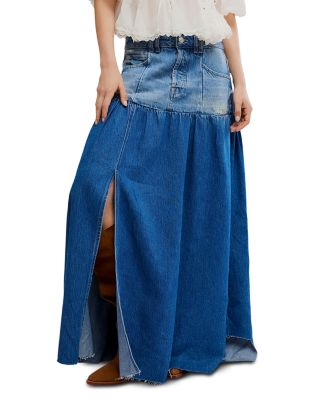 Click here for Free People Good Company Mixed Denim Maxi Skirt prices