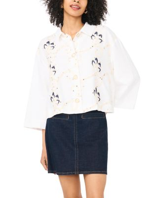 Click here for Vince Camuto Sequinned Embroidered Top prices
