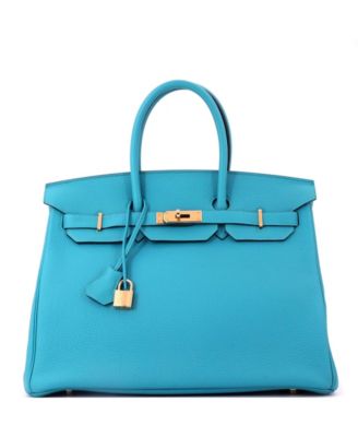 Click here for Pre-Owned HERMES Birkin 35 Handbag Blue Togo with... prices