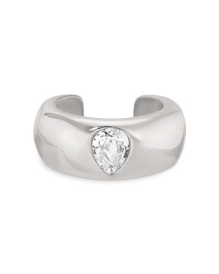 Click here for Ettika Pear Shape Crystal Hammered Ear Cuff prices