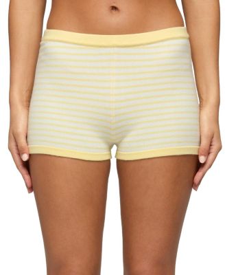 Click here for Edikted Camil Striped Knit Shorts prices