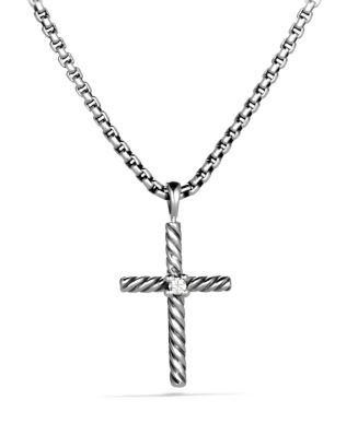 David Yurman Cable Classics Cross Necklace with Diamond | Bloomingdale's