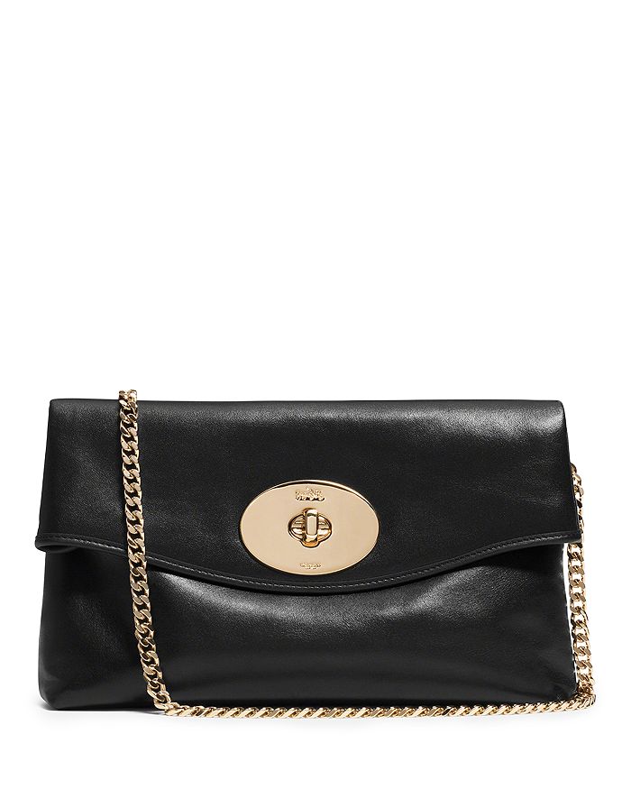 COACH Turnlock Clutch in Leather | Bloomingdale's