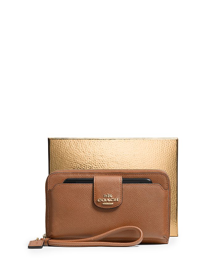 COACH Pocket Universal Phone Wristlet in Leather | Bloomingdale's