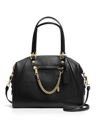 COACH Prairie Satchel with Chain in Pebble Leather | Bloomingdale's