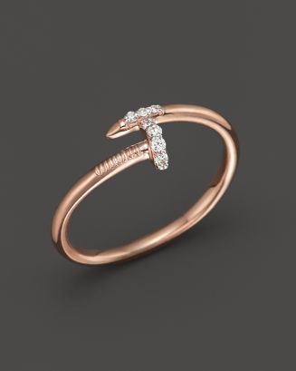 Bloomingdale's KC Designs Diamond Nail Ring in 14K Rose Gold, .06 ct. t ...