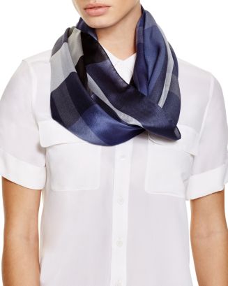 Burberry Core Check Oblong Silk Scarf | Bloomingdale's