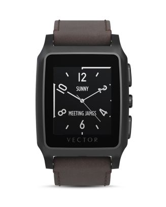 Vector Meridian Leather Smart Watch, 37mm | Bloomingdale's