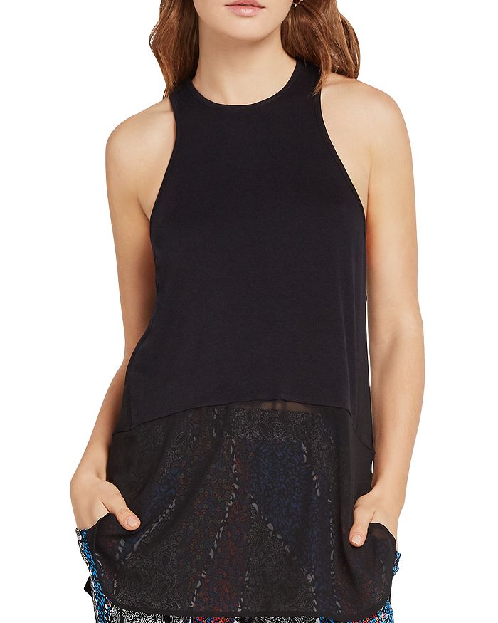 BCBGENERATION Mixed-Media Racerback Tunic Top | Bloomingdale's