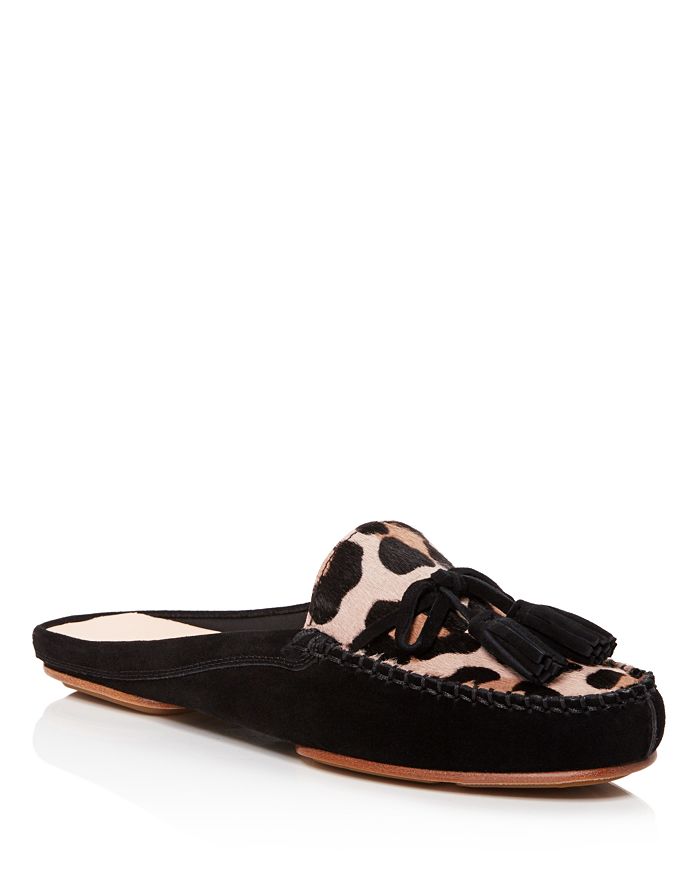 kate spade new york Matilda Suede and Leopard Print Calf Hair Mules ...