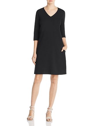 Eileen Fisher Organic Cotton V-Neck Dress | Bloomingdale's