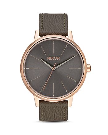 Nixon The Kensington Leather Strap Watch, 37mm | Bloomingdale's