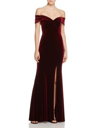 Avery G Off-the-Shoulder Velvet Gown | Bloomingdale's