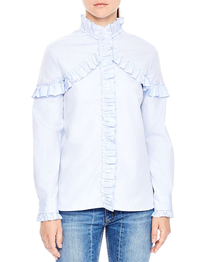 Sandro Suzy Ruffle Shirt | Bloomingdale's