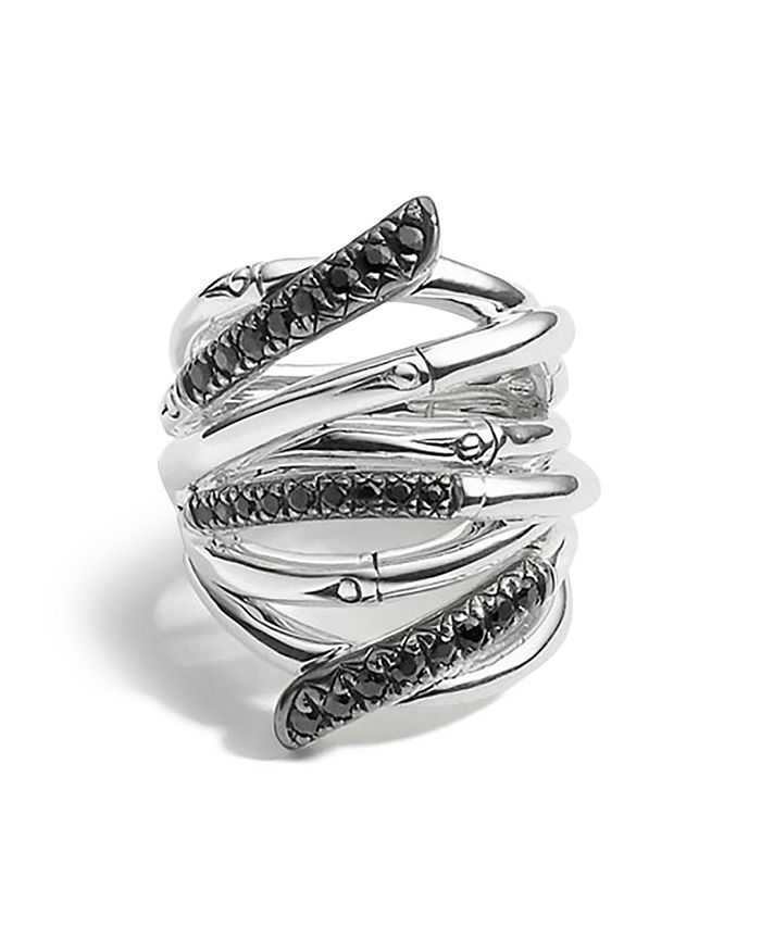 JOHN HARDY Women's Sterling Silver Bamboo Lava Extra Wide Ring with ...
