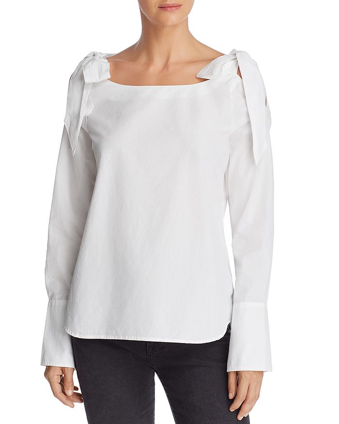 FRAME Bow Shoulder Blouse | Bloomingdale's