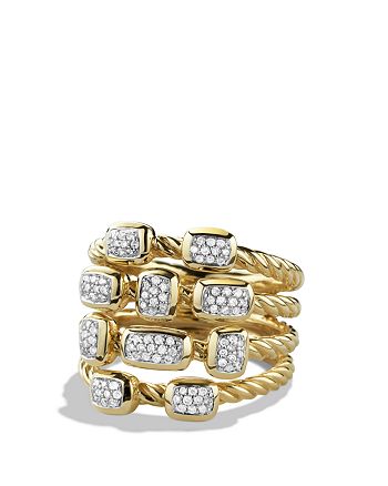 David Yurman Confetti Ring with Diamonds in Gold | Bloomingdale's