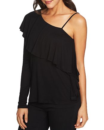 1.STATE Asymmetric Ruffled Jersey Top | Bloomingdale's