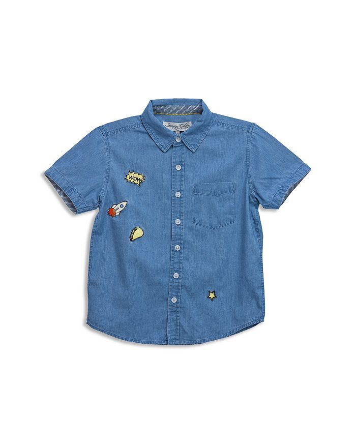 Sovereign Code Boys' Chambray Shirt with Patches - Little Kid ...