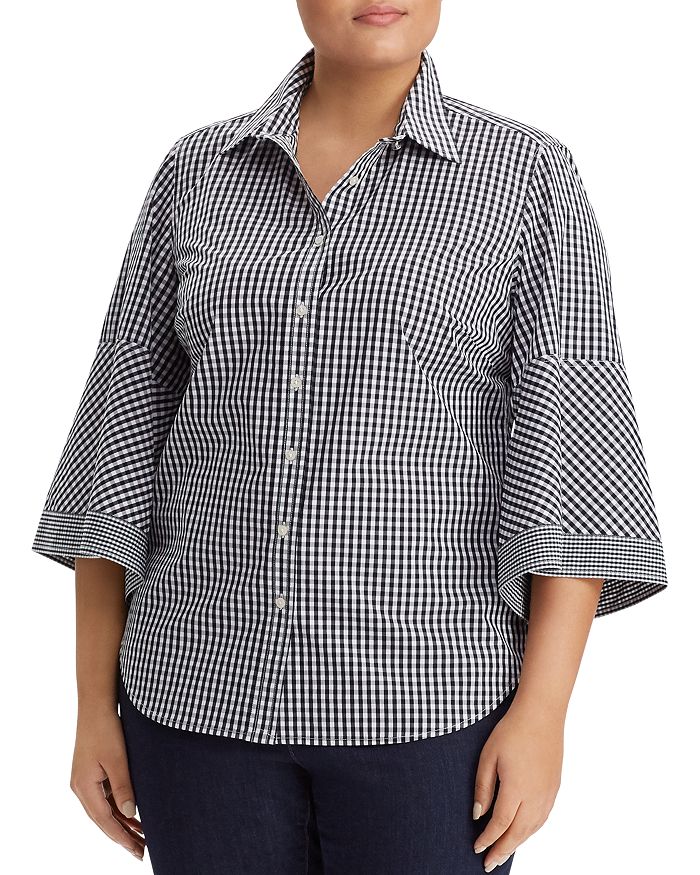 Ralph Lauren Plus Gingham Blouse | Bloomingdale's