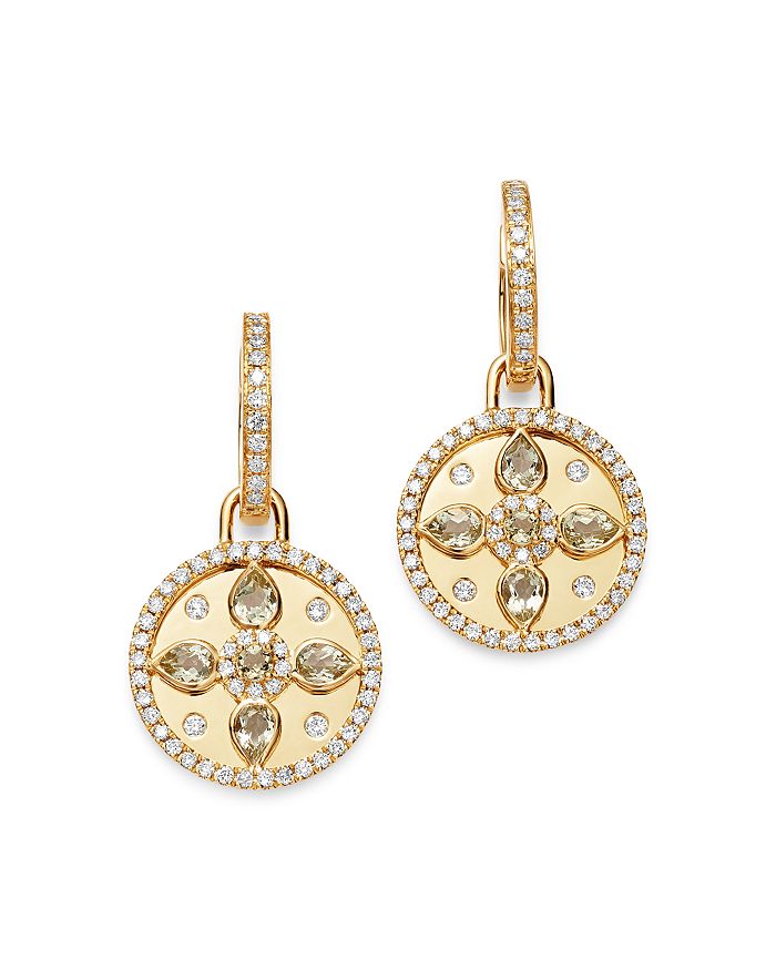 Kiki McDonough 18K Yellow Gold Jemima Lemon Quartz & Diamond Drop ...