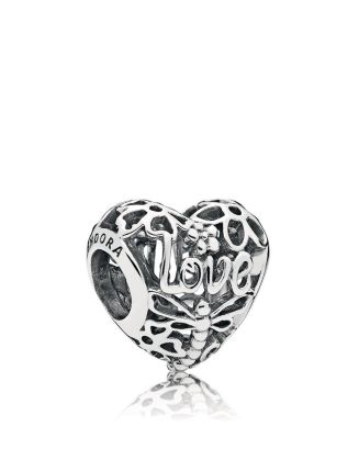 Pandora Sterling Silver Promise of Spring Heart Charm | Bloomingdale's