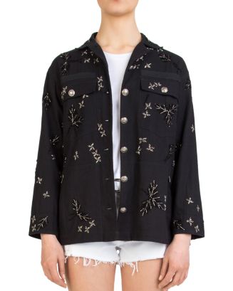 The Kooples Metallic Beaded & Embroidered Jacket | Bloomingdale's