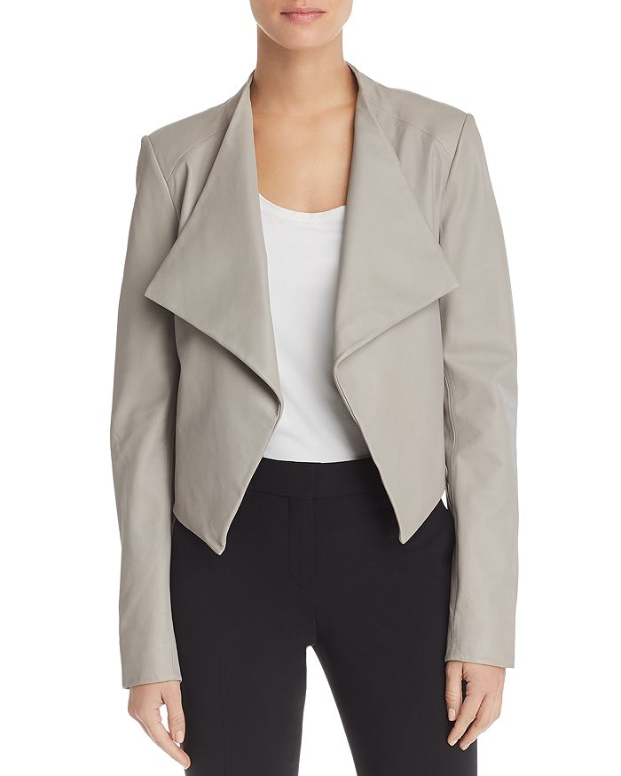Theory Draped Leather Jacket | Bloomingdale's