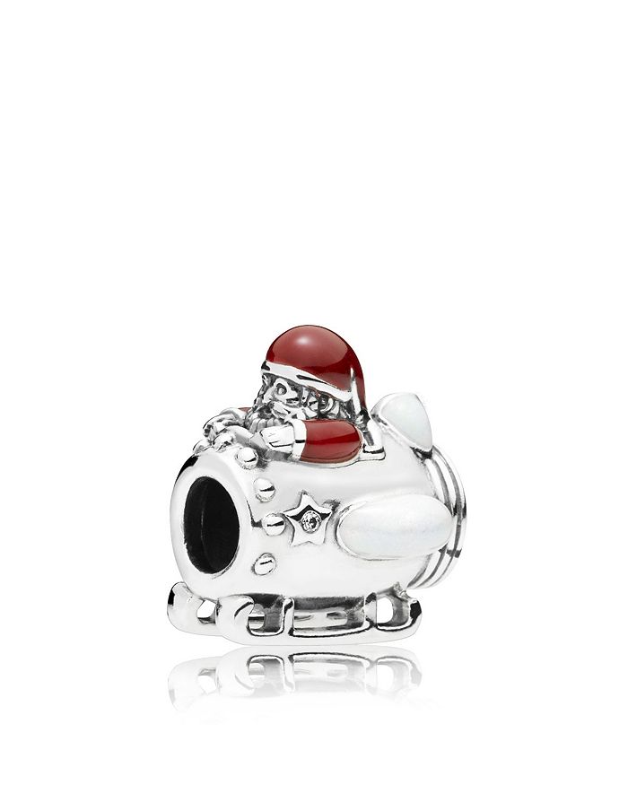 Pandora Sterling Silver, Cubic Zirconia & Enamel Santa in Space Charm ...