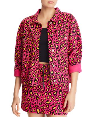 Sunset & Spring Sunset + Spring Leopard-Print Denim Jacket - 100% ...