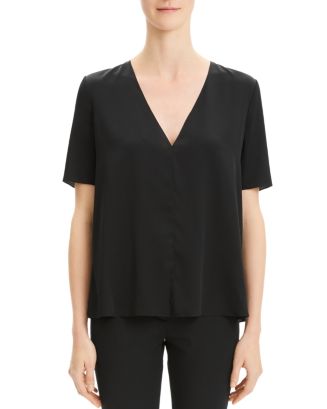 Theory V-Neck Box Top | Bloomingdale's