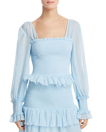 The East Order Chloe Stretch-Smocked Top | Bloomingdale's