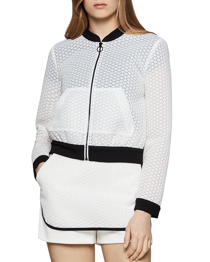 BCBGeneration Embroidered Mesh Bomber Jacket | Bloomingdale's