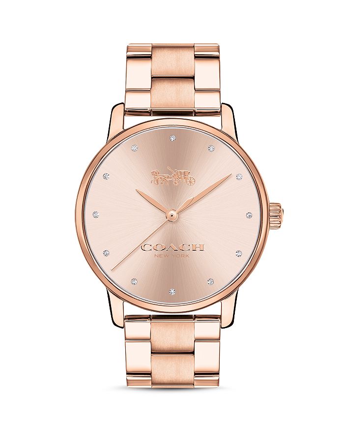 COACH Rose Gold-Tone Stainless Steel Grand Watch, 36mm | Bloomingdale's