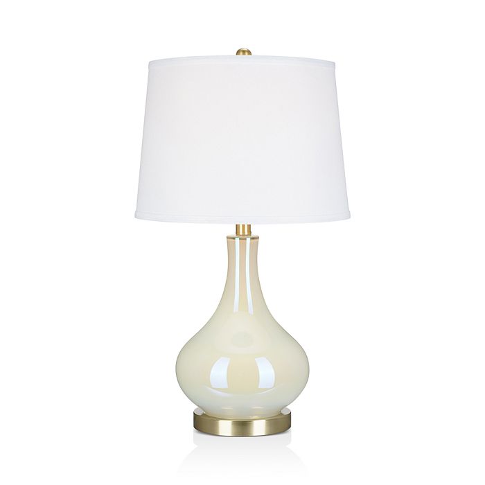 Cresswell 25" White Iridescent Glass Table Lamp | Bloomingdale's