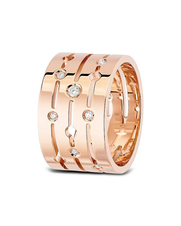 Dinh Van 18K Rose Gold Pulse Ring with Diamonds | Bloomingdale's