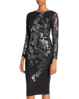 Avery G Metallic Lace Sheath Dress | Bloomingdale's