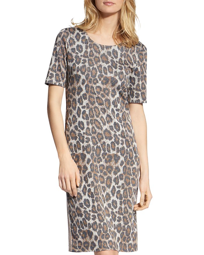 BASLER Short-Sleeve Animal-Print Dress | Bloomingdale's