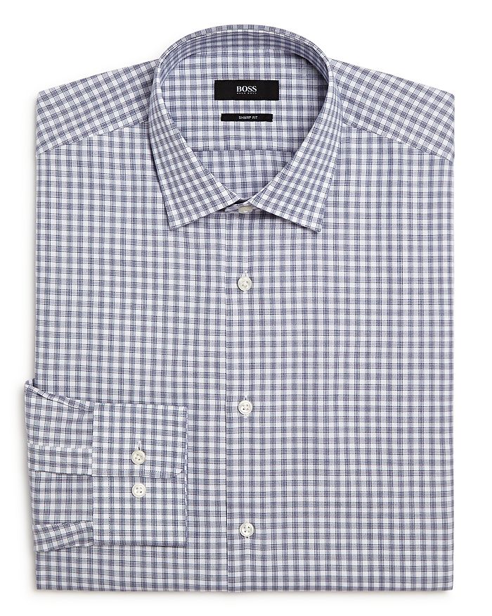 BOSS Marley Broken-Check Regular Fit Dress Shirt | Bloomingdale's