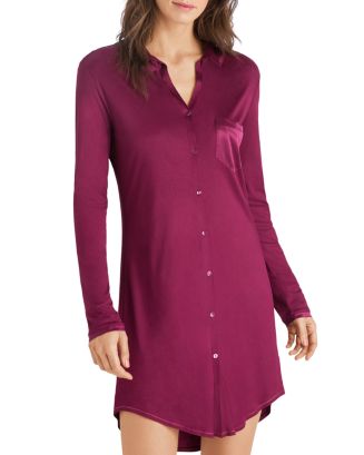 Hanro Grand Central Boyfriend Sleepshirt | Bloomingdale's