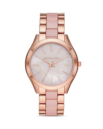 Michael Kors Runway Slim Mother-of-Pearl Dial Link Bracelet Watch, 42mm ...