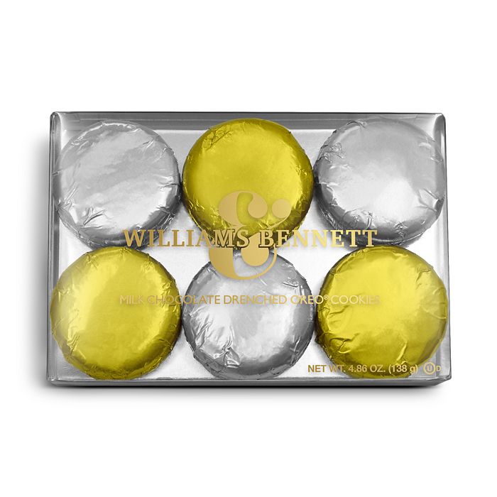 Williams & Bennett 6-Piece Chocolate Drenched Oreos, Silver & Gold ...