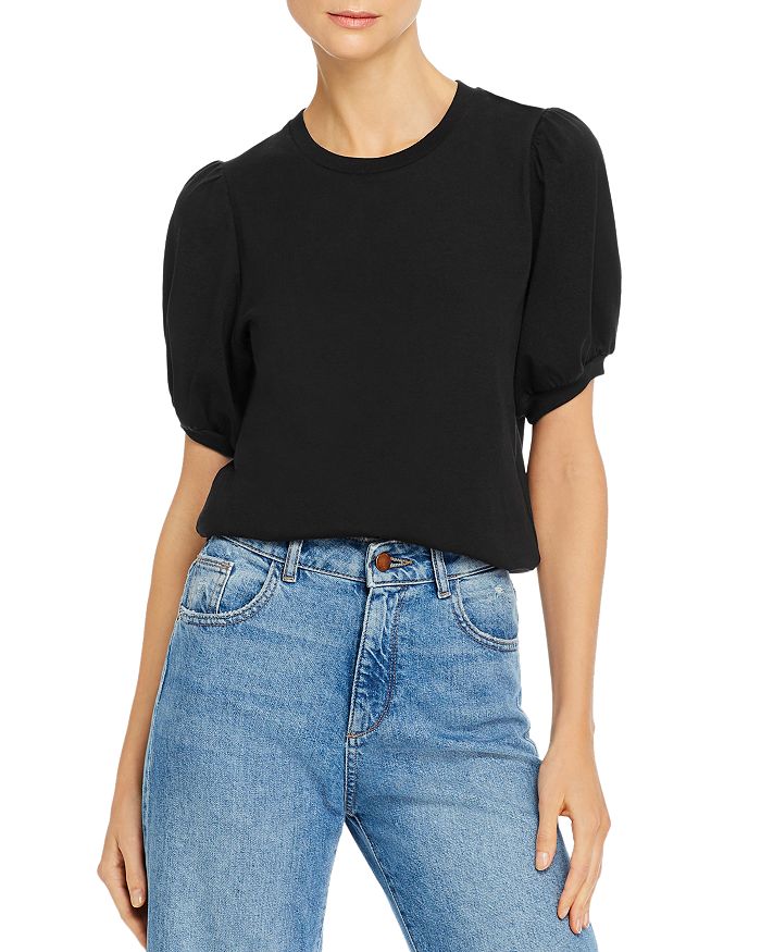 FRENCH CONNECTION Puff Sleeve Jersey Top | Bloomingdale's