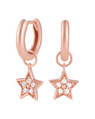 Olivia Burton Celestial Huggie Hoop Earrings in Sterling Silver or Rose ...