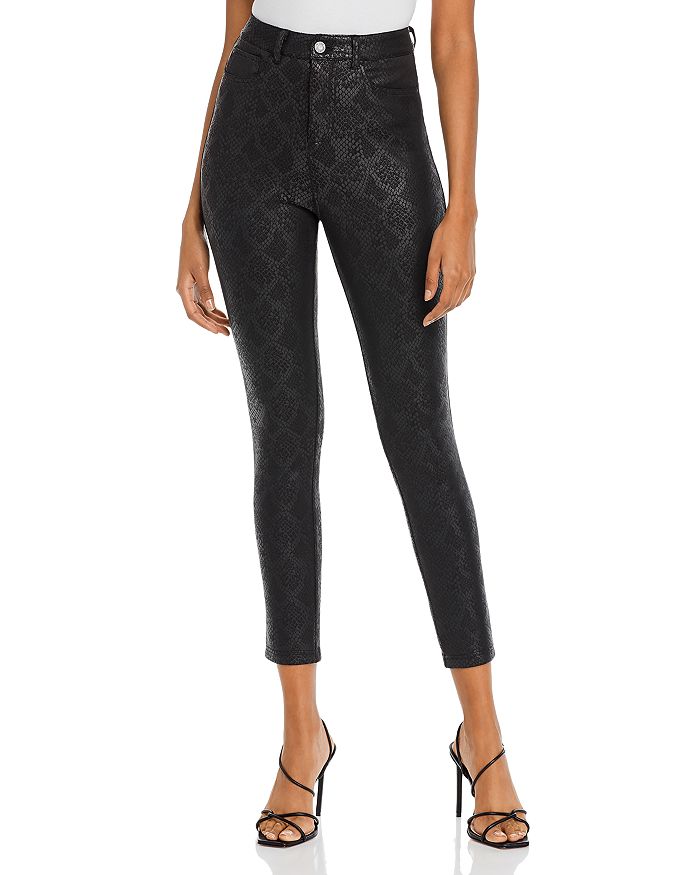 GUESS Poison Python Print Coated Skinny Pants | Bloomingdale's