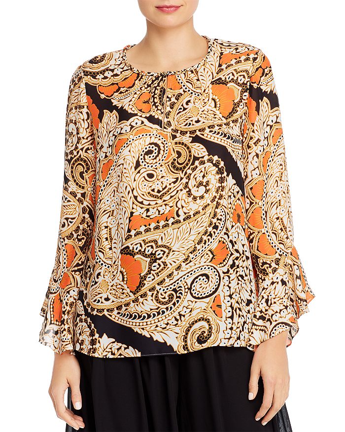 Kobi Halperin Kayla Paisley Silk-Blend Top | Bloomingdale's