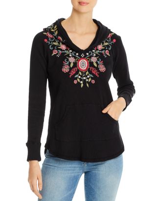 Johnny Was Hulda Raw Embroidered Thermal Hoodie | Bloomingdale's