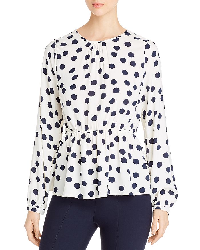 Vero Moda Kayla Dot Print Peplum Top | Bloomingdale's