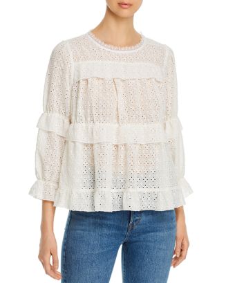 Single Thread Tiered Eyelet Blouse | Bloomingdale's
