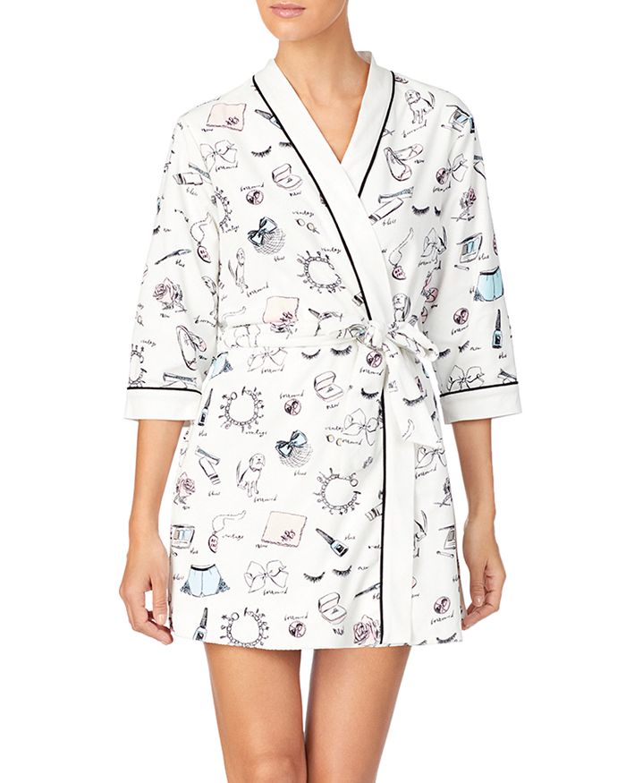 kate spade new york Printed Wrap Robe | Bloomingdale's